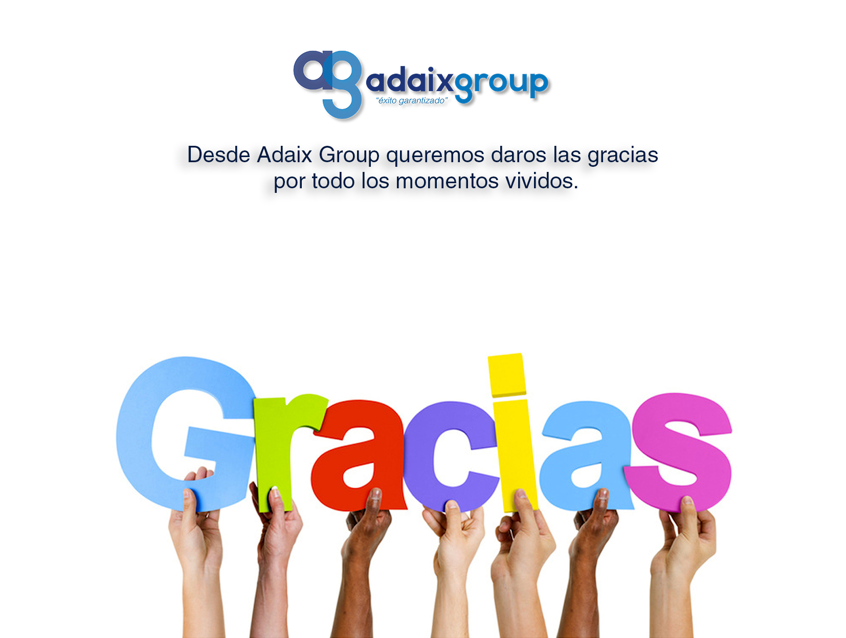 Multiethnic Group of Hands Holding Gracias - Adaix Group